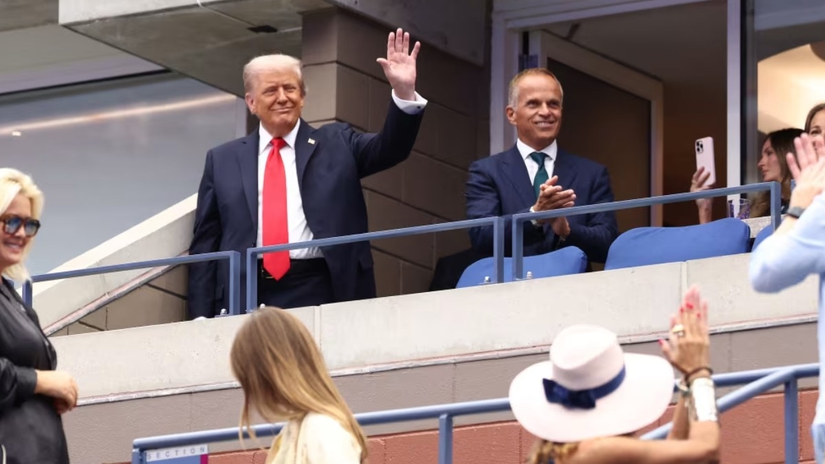 US President Donald Trump arrives at Men's US Open final in New York