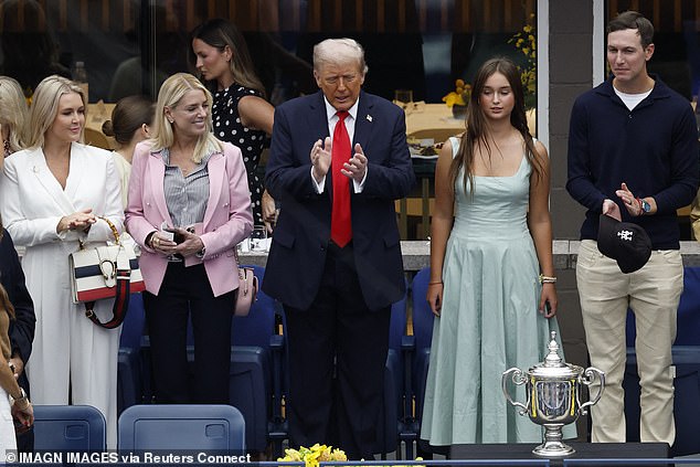 Who's who in Trump's US Open box? President is flanked by beaming ...