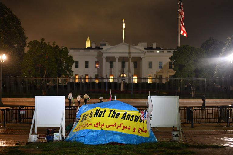 The White House Peace Vigil, after standing for decades, is dismantled