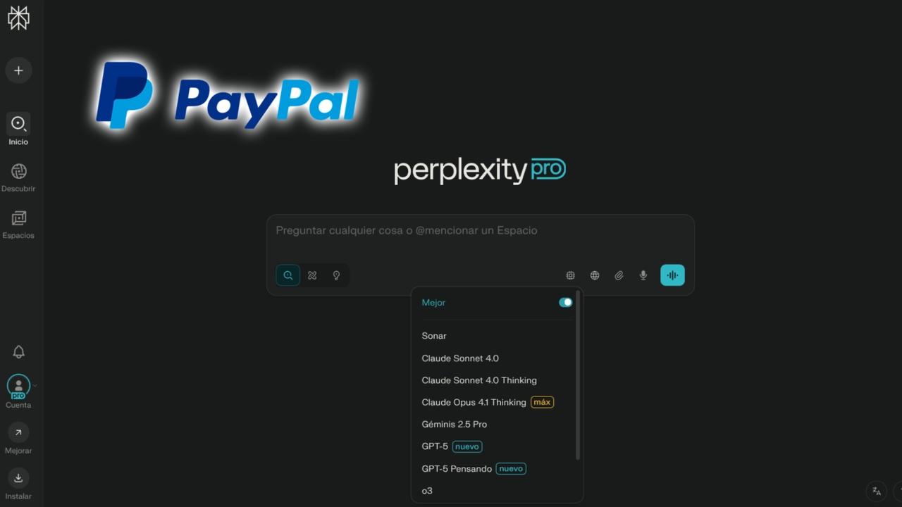 PayPal lanza un año de Perplexity Pro gratis para sus usuarios