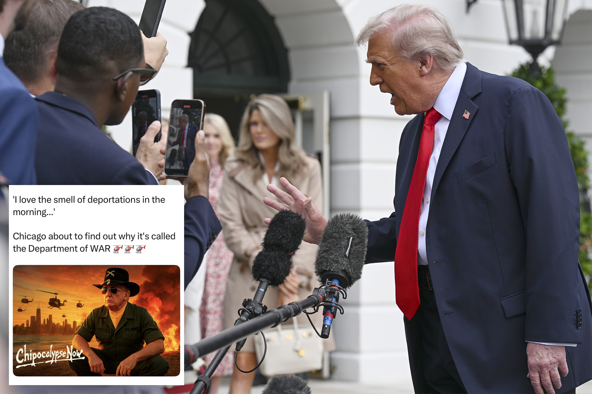 Trump goes off on reporter for asking if he’s going to war with Chicago ...