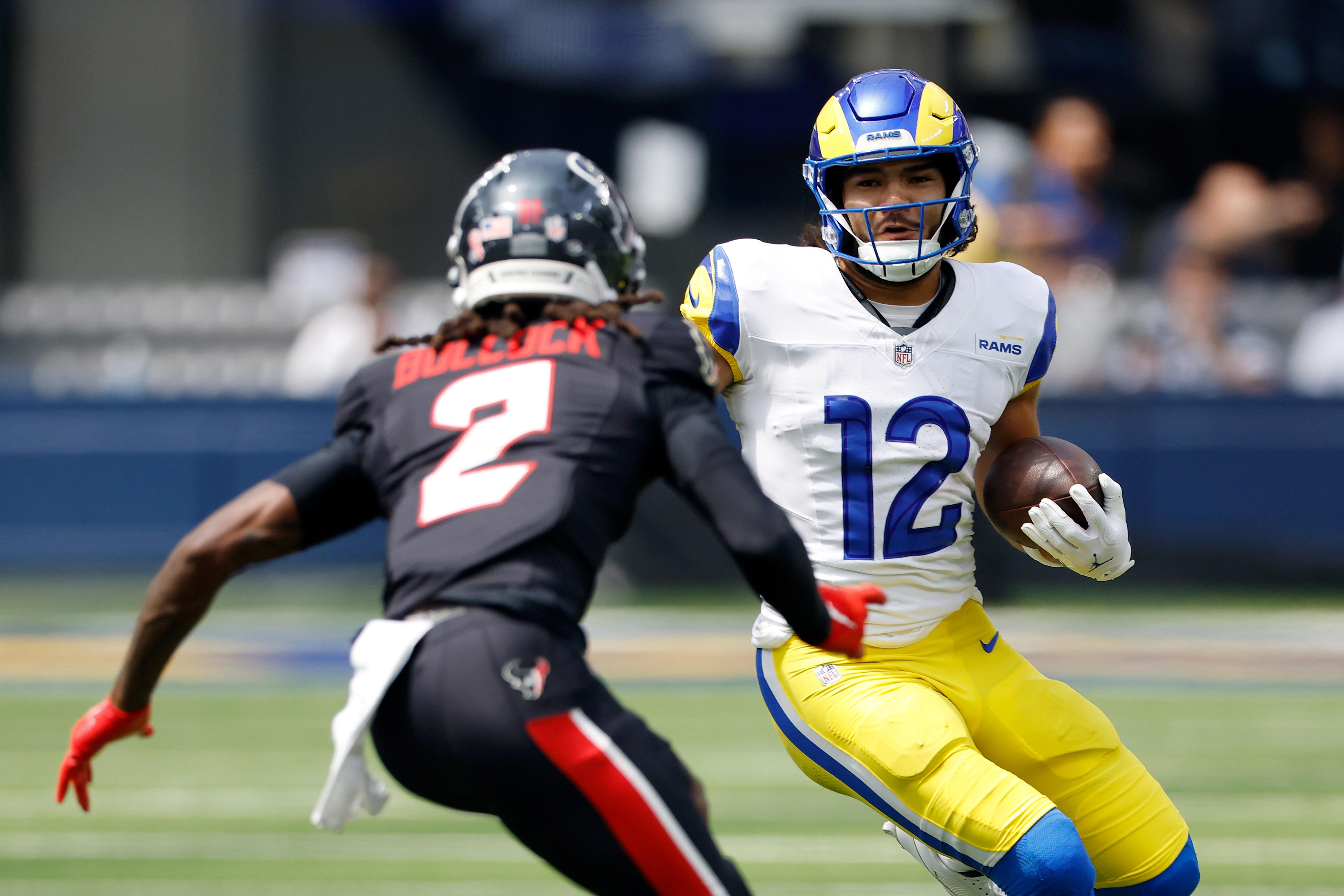 Bloodied Los Angeles Rams receiver Puka Nacua evaluated for concussion