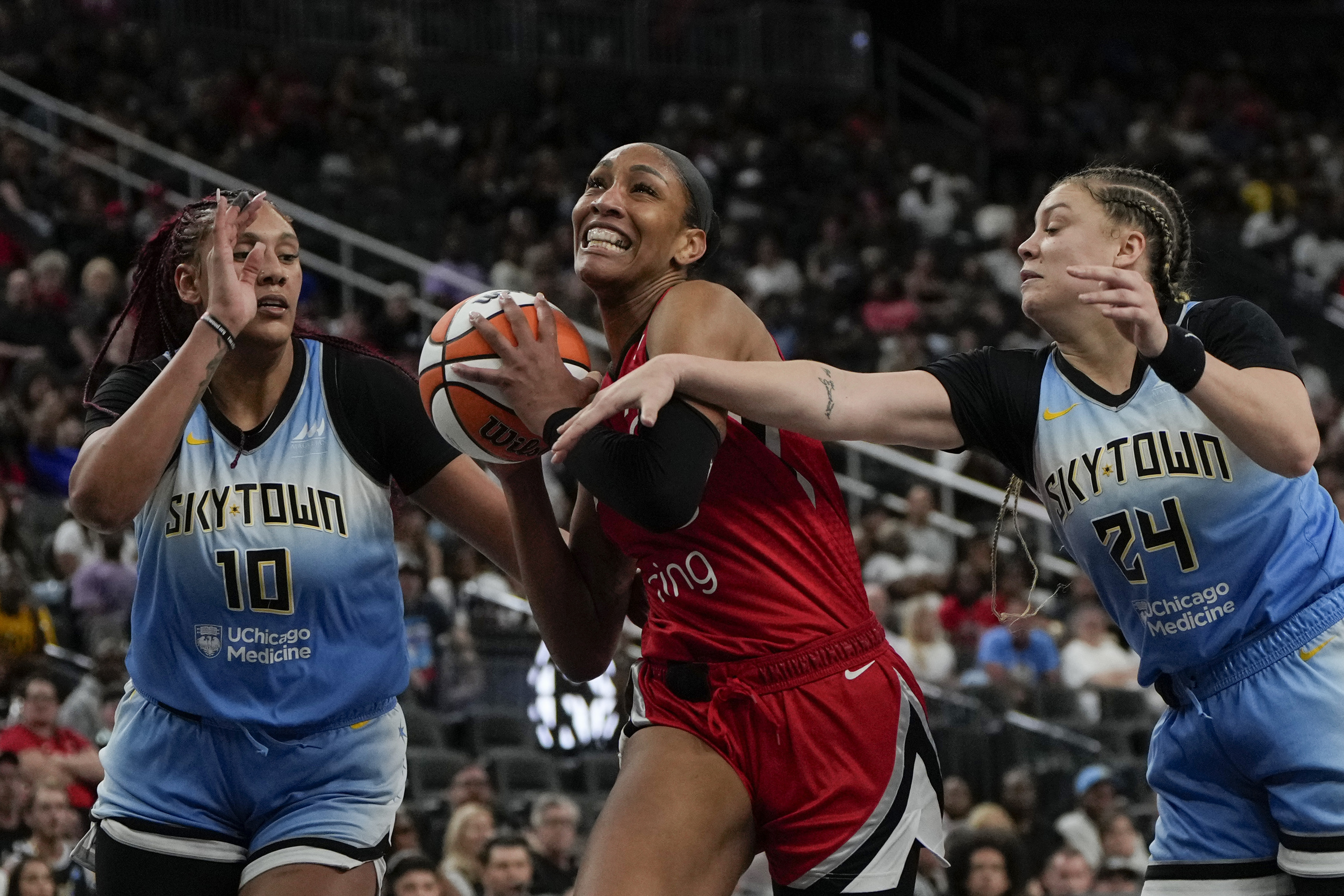 Aces defeat Chicago 80-66 for 14th straight win
