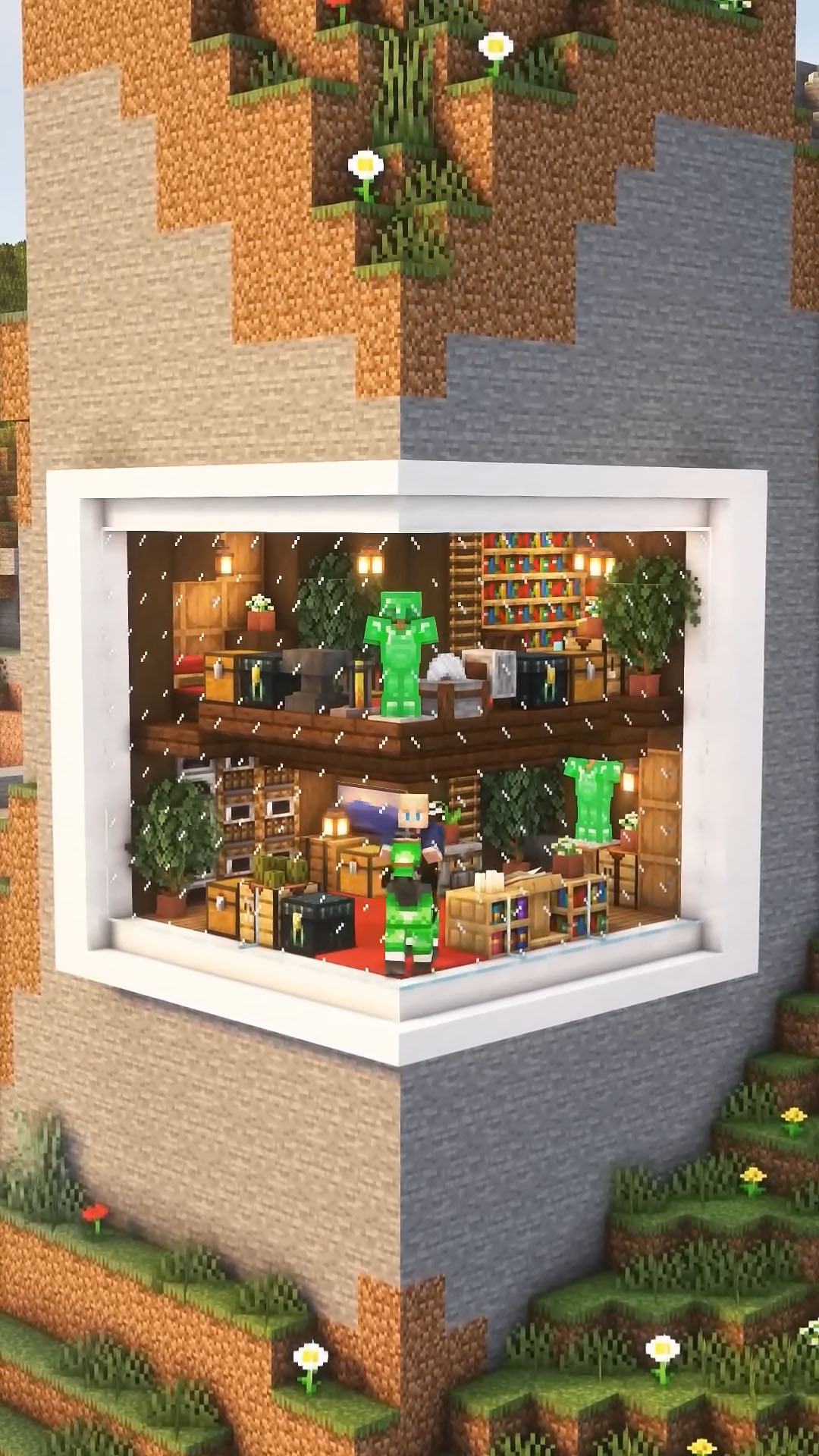 Minecraft Survival Base on Cliffside