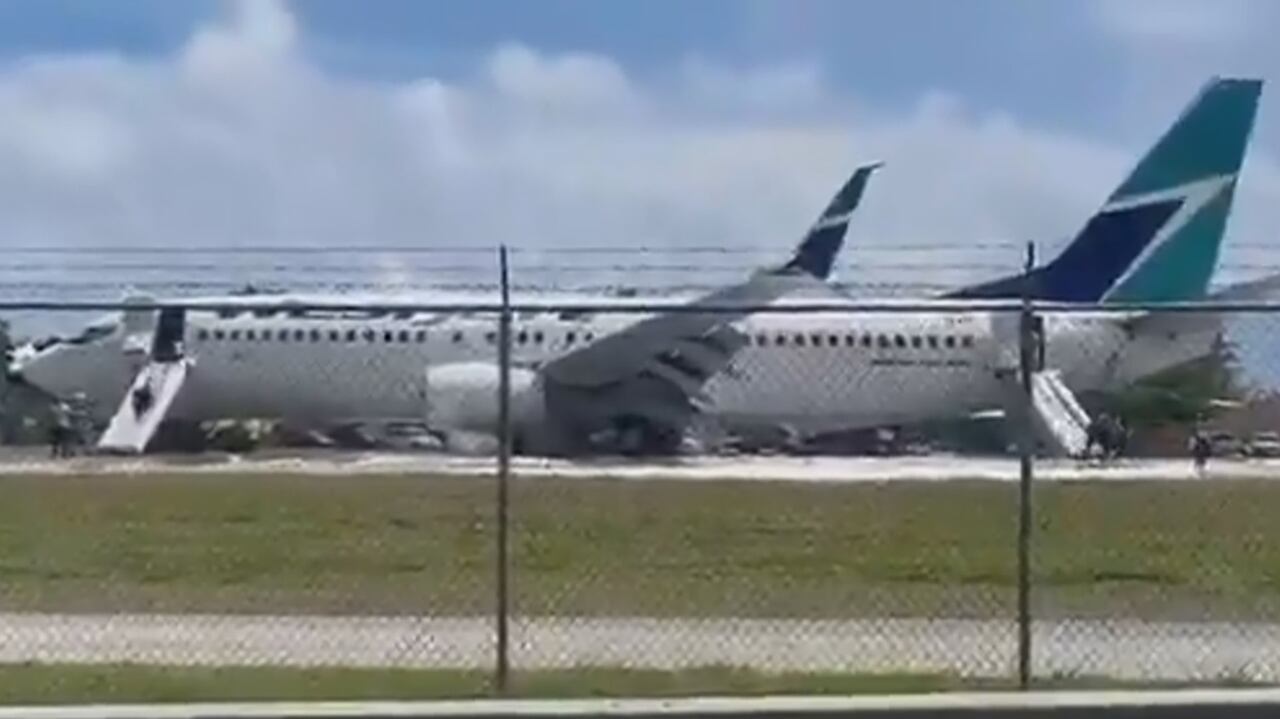 WestJet flight hits runway hard while landing in St. Maarten
