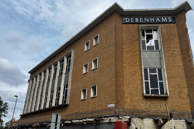 Final pictures of Debenhams as last part to be demolished this week