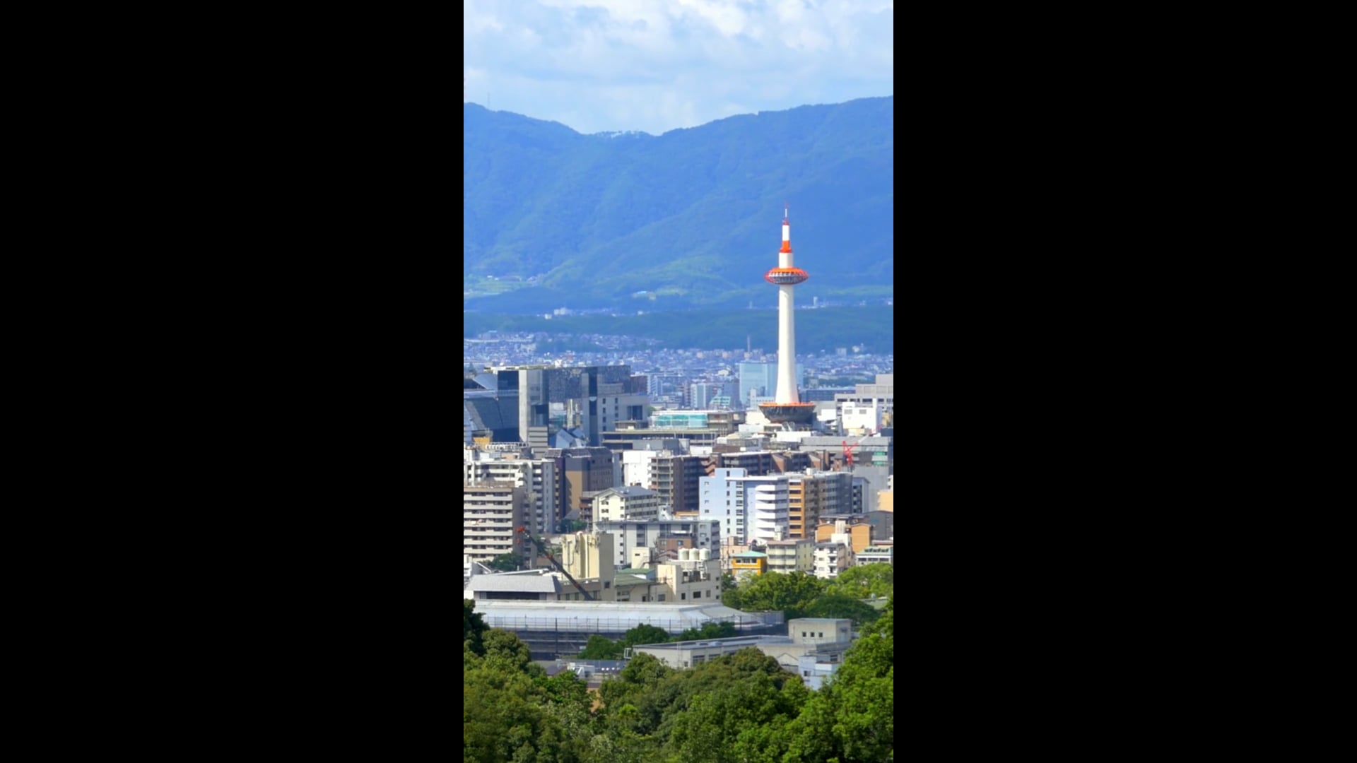 Kyoto vue du ciel : une vue aérienne des merveilles antiques.