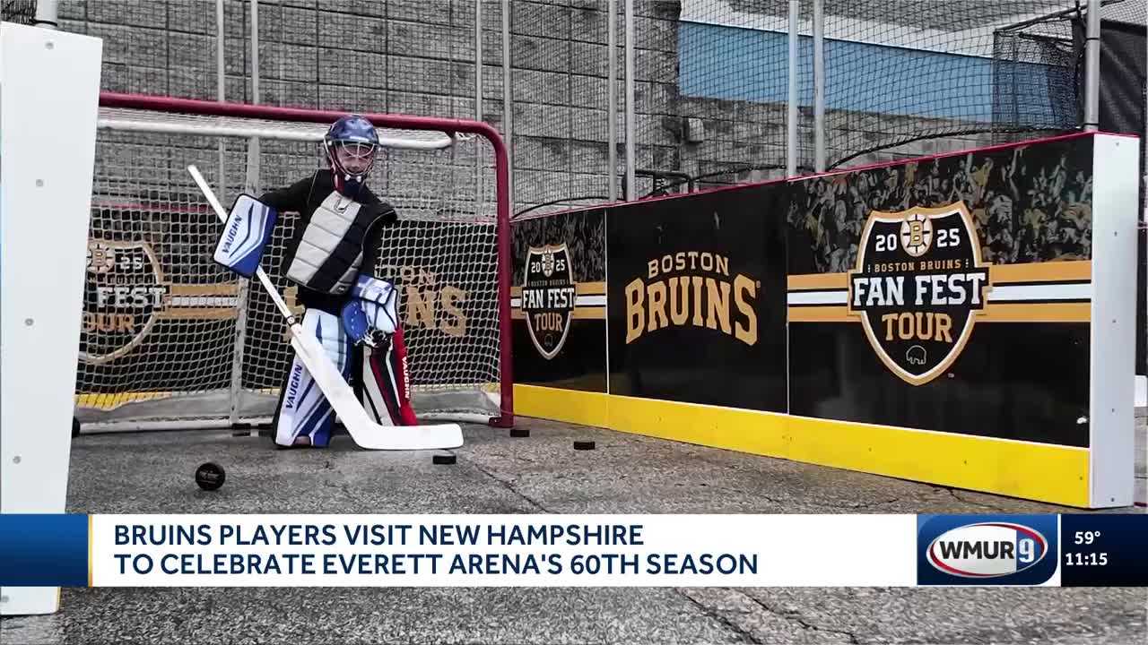 Bruins players visit NH to celebrate Everett Arena's 60th season