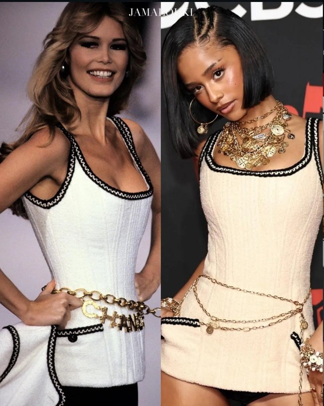 LOOK: Tyla's iconic mini-dress steals the show at the 2025 MTV VMAs