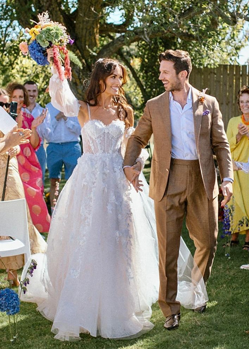 Holly Carpenter goes bold with colour at her destination wedding to ...