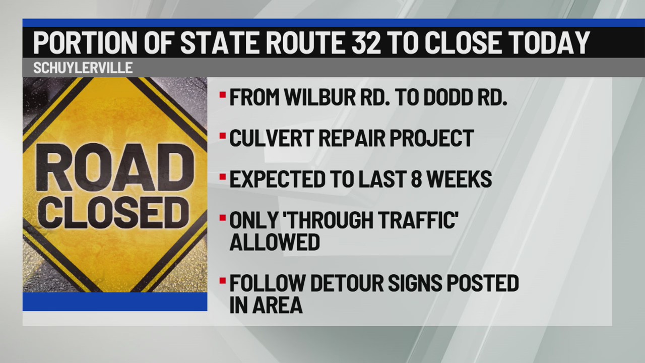 Portion of State Route 32 to close