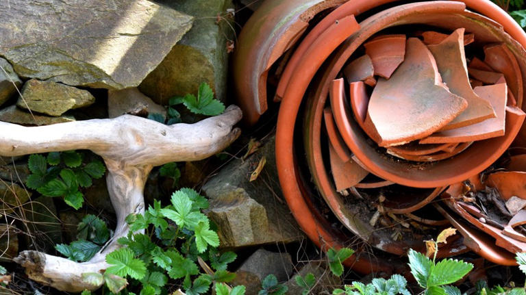 Don't Toss Broken Terracotta Pots - Reuse Them For An Adorable Garden Hack