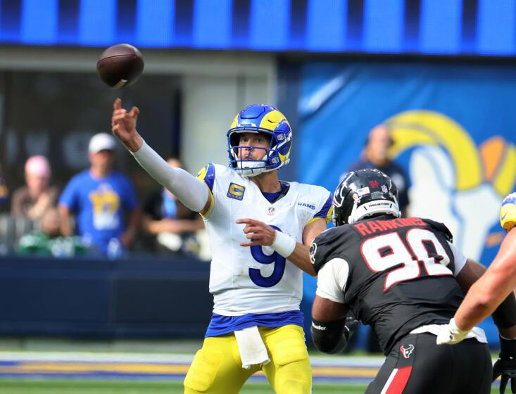 Plaschke: What bad back? Matthew Stafford proves Rams Super Bowl ...