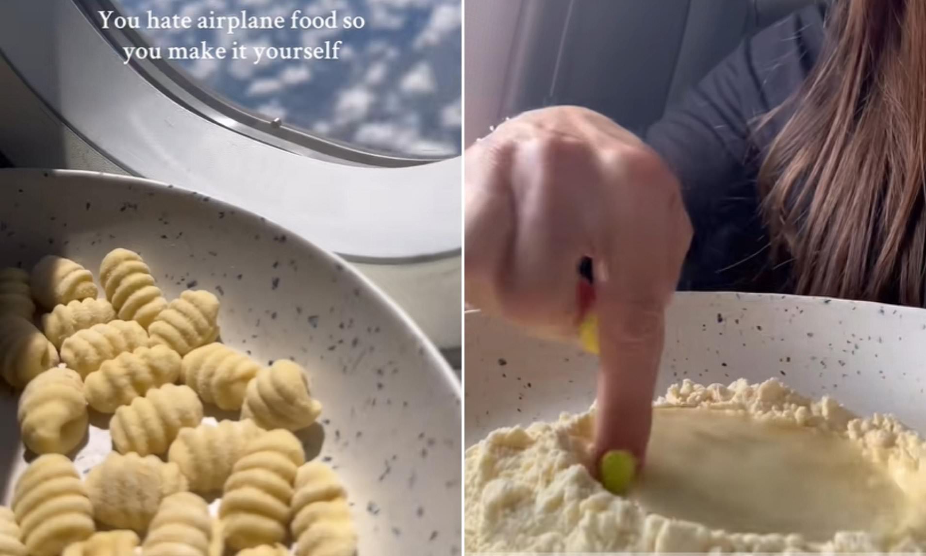 People left stunned after passenger makes fresh pasta on a flight as ...