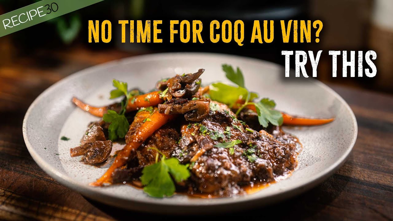 Rustic Chicken in a Rich Red Wine Sauce