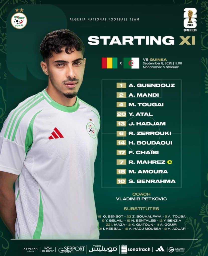 FIFAWCQ: Guinea Vs Algeria Confirmed Line up