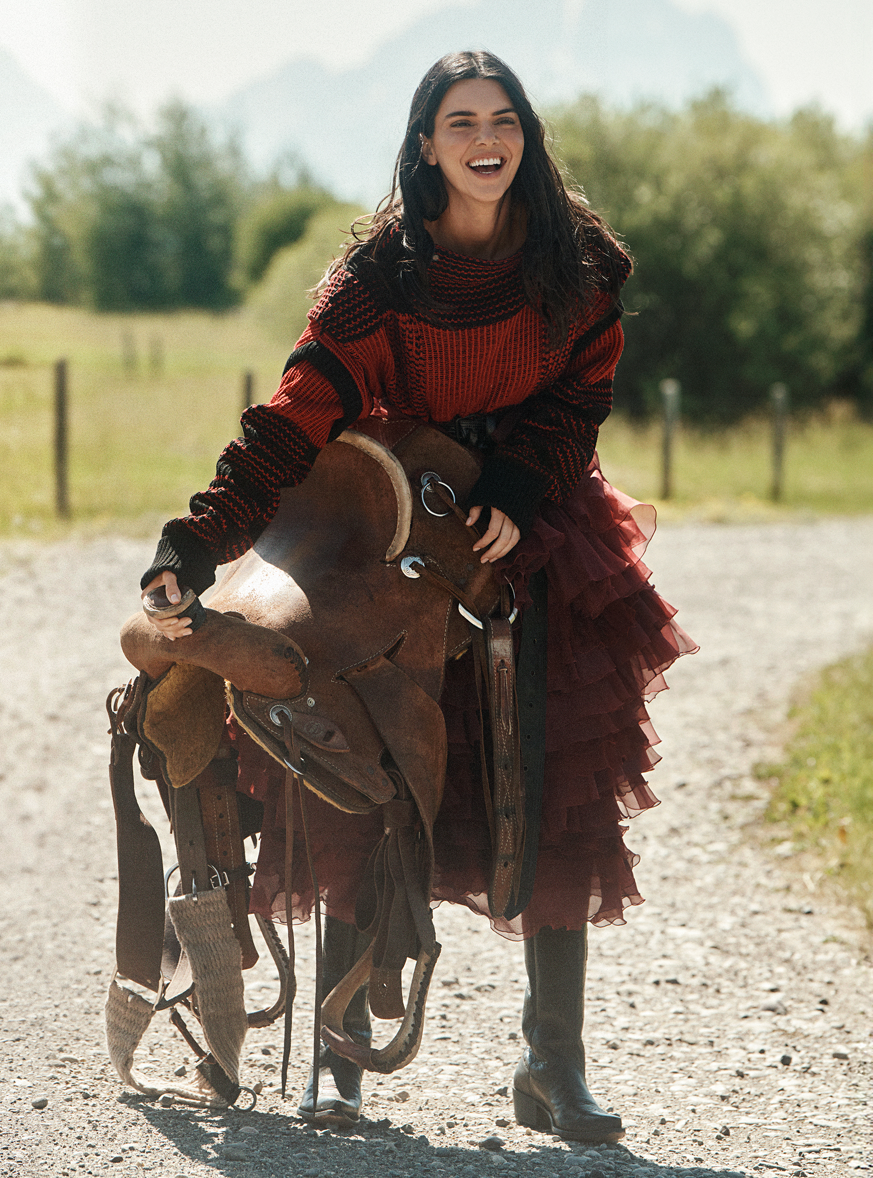 Gigi Hadid and Kendall Jenner model gowns on galloping horses for their ...