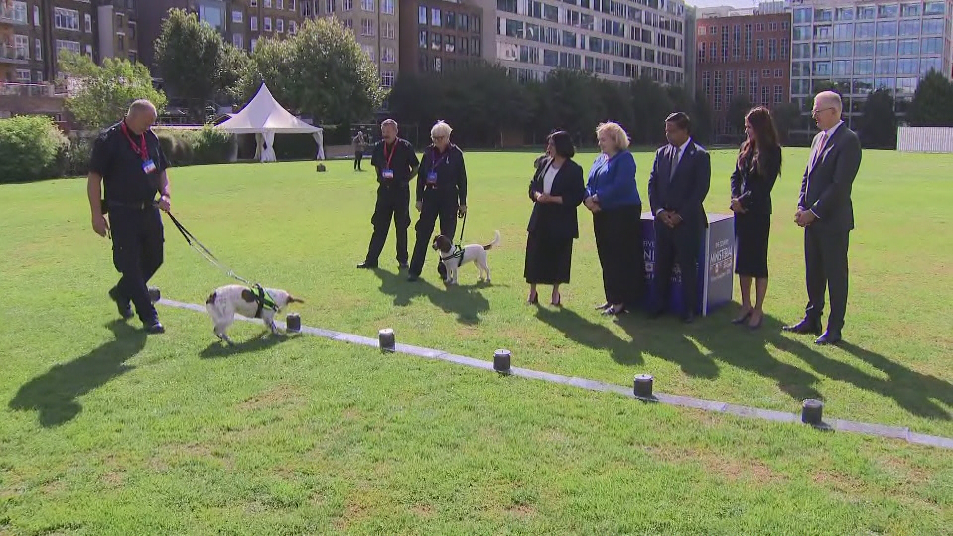 International ministers watch sniffer dog training