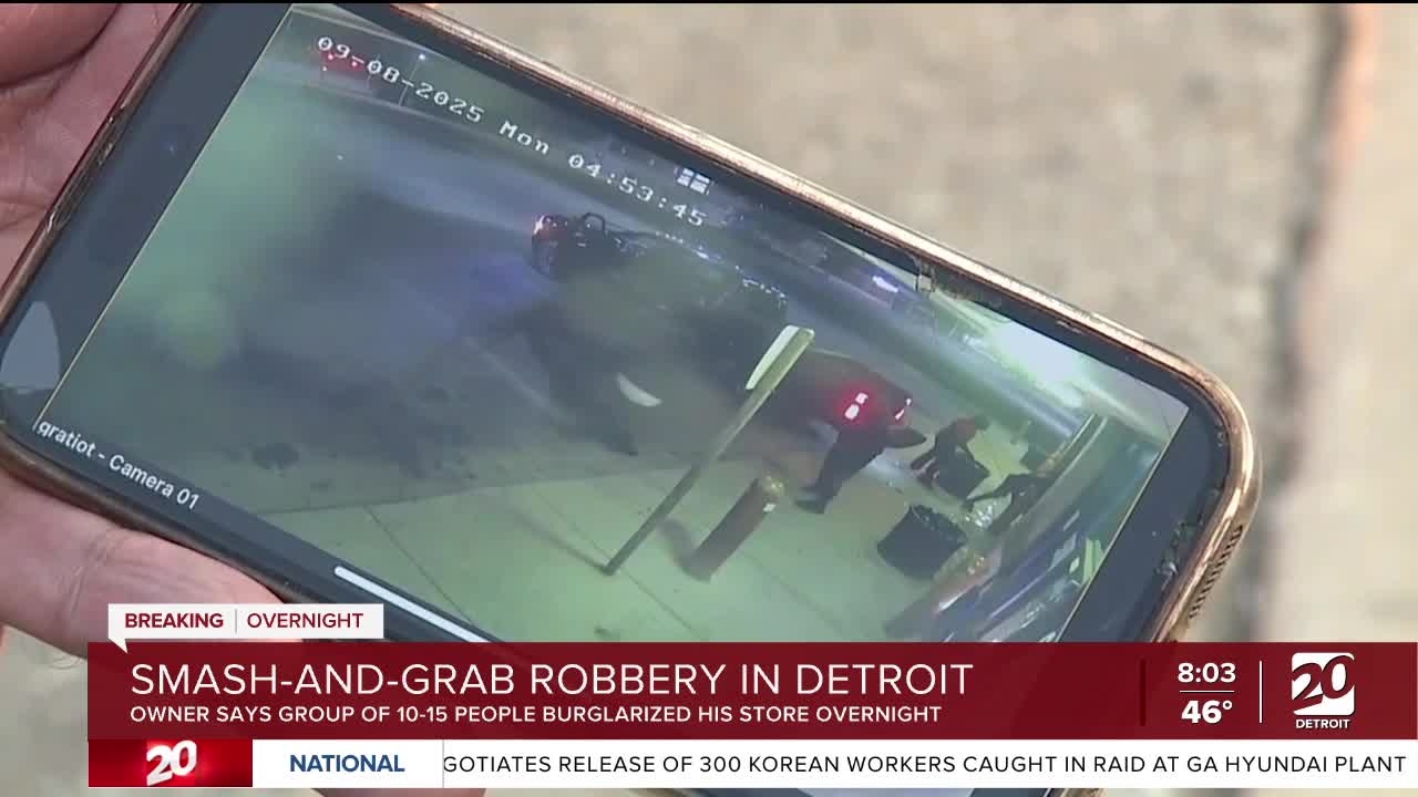 Breaking overnight: Smash and grab robbery in Detroit