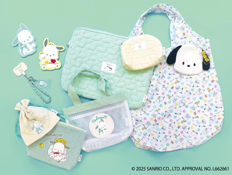 大人かわいい！サンリオ人気キャラ〈ポチャッコ〉のITS’DEMO限定コラボ「お顔ポーチ付きエコバッグ」や「ふわもこトートバッグ」も！