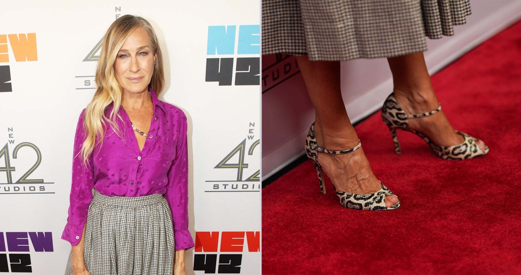 Sarah Jessica Parker Embraces Power Clashing in Snakeskin Peep-toe ...