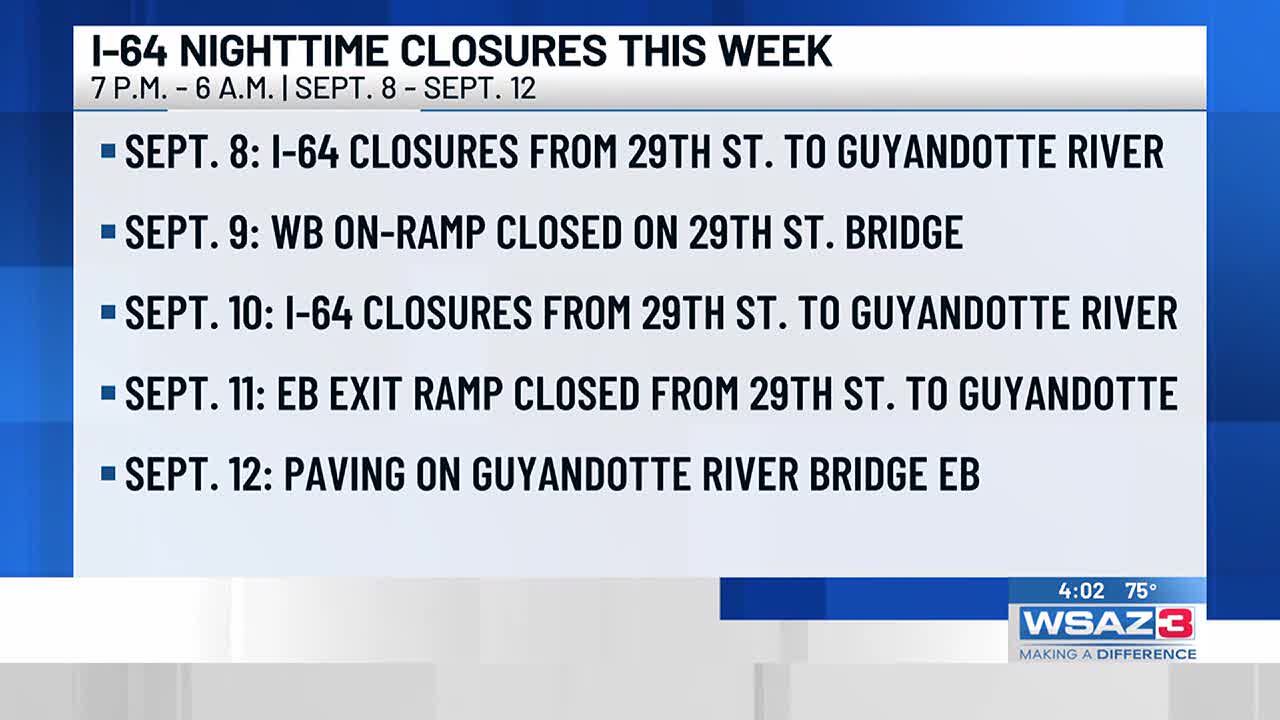 Nighttime lane closures begin in Cabell County