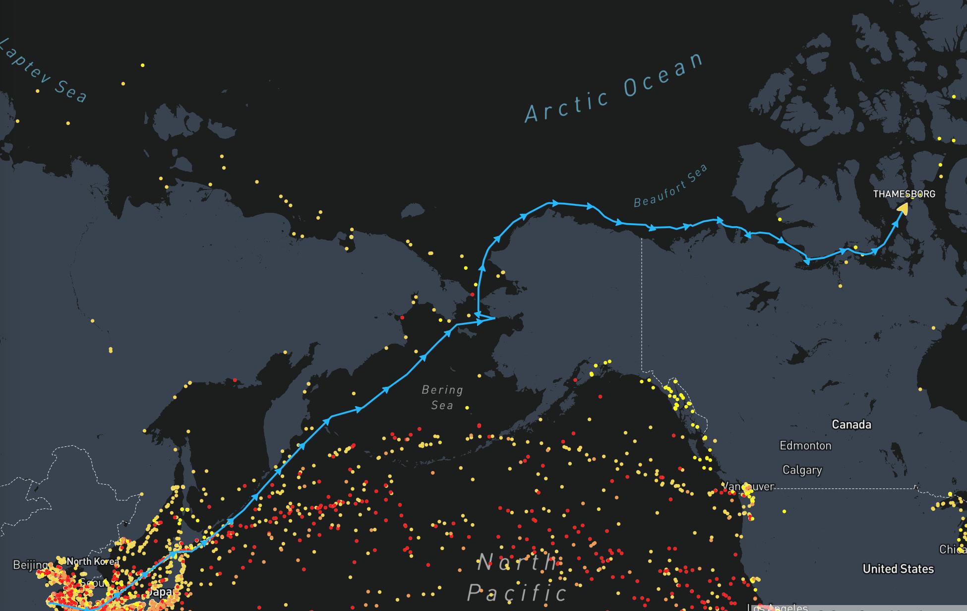 Canada sends ice-breaker ships to free freighter stuck in Arctic sea route