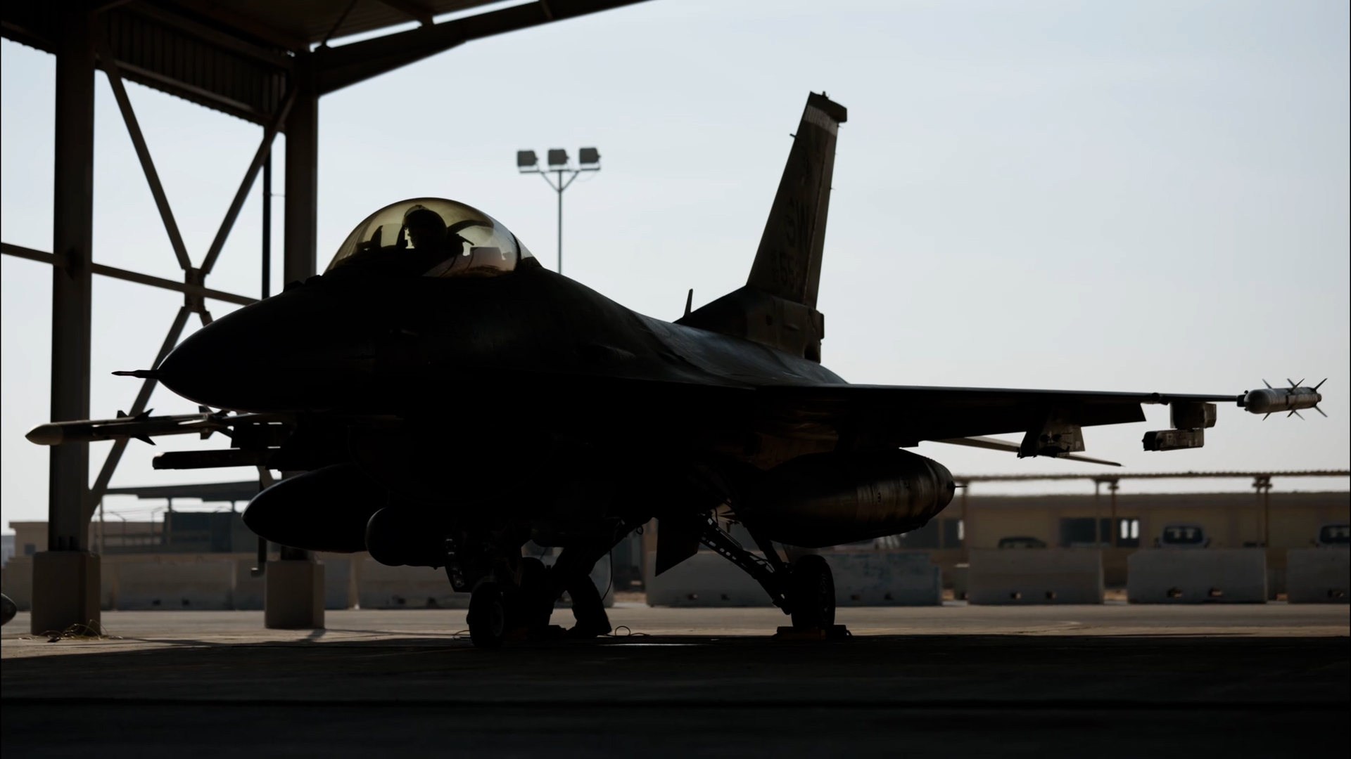 US Army F-16 Fighting Falcons Ready For Take-off