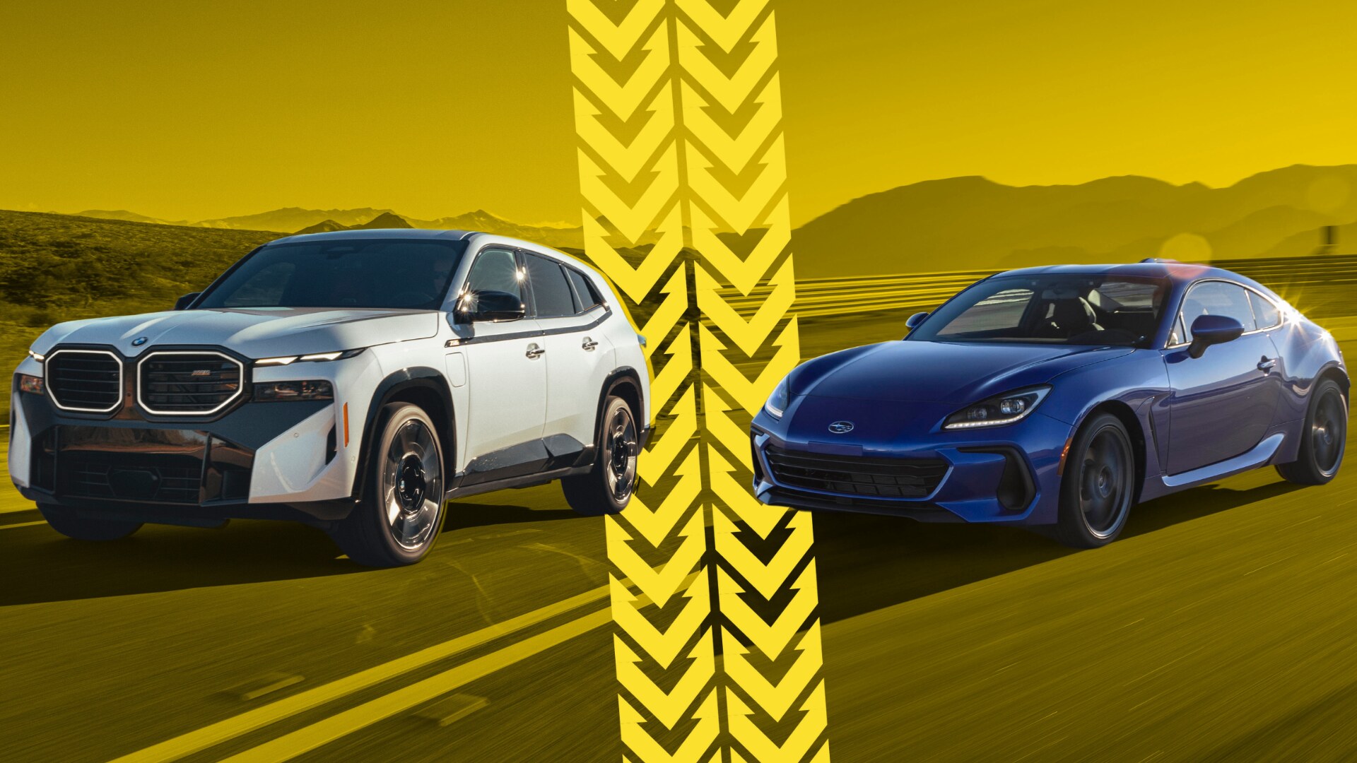 BMW XM vs Subaru BRZ, potência híbrida vs carro desportivo leve