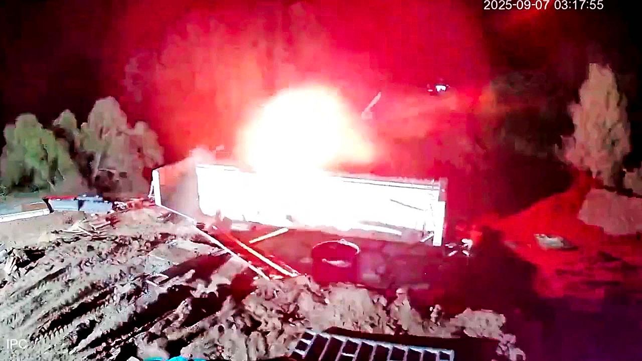Driver miraculously survives mid-air car explosion before plunging into ...