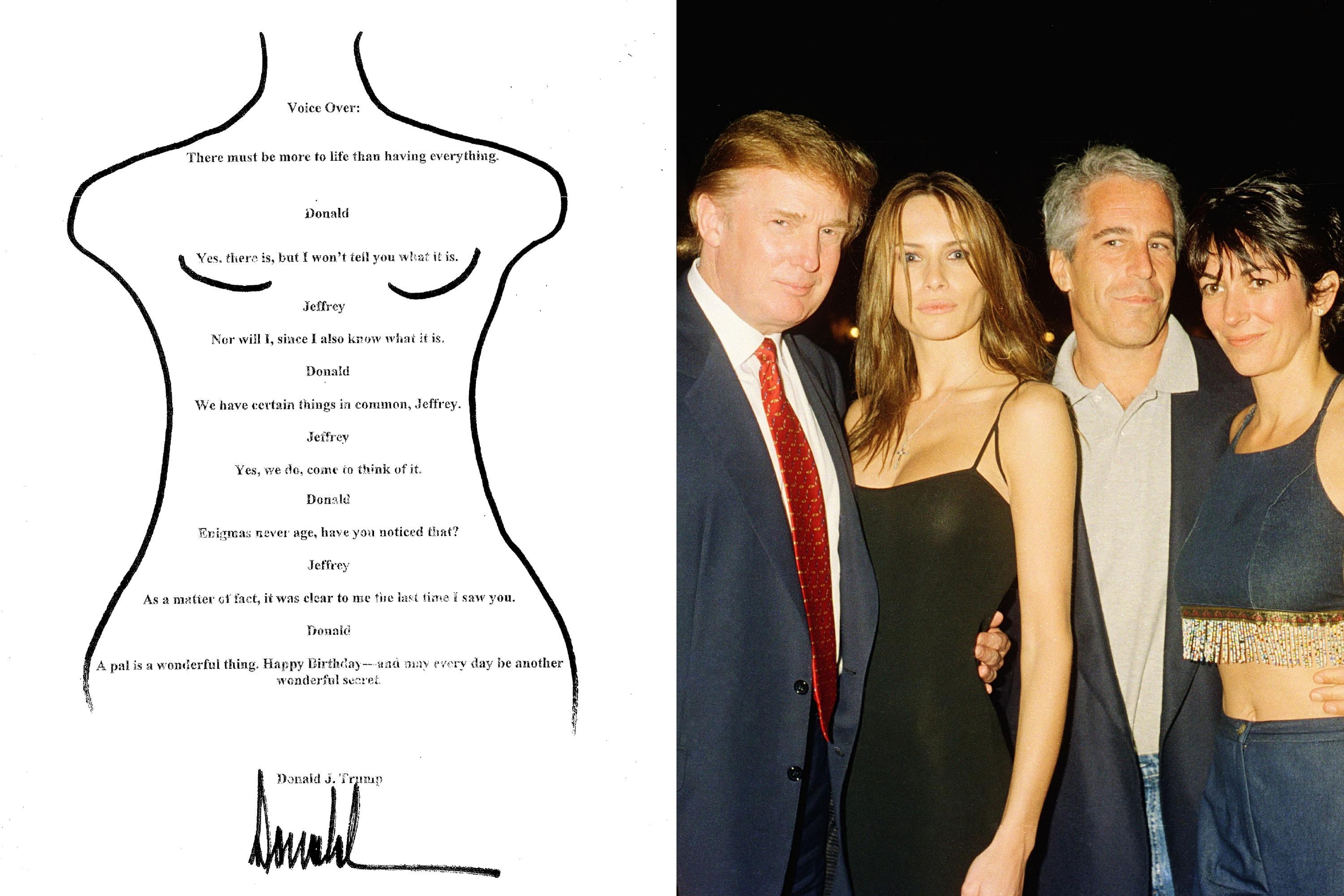 Donald Trump reacts to image of alleged Epstein birthday note