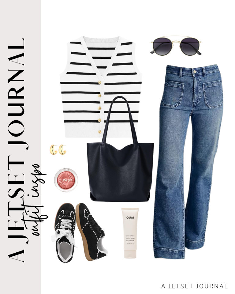 A Classy Take On Jeans and Sweater Vests