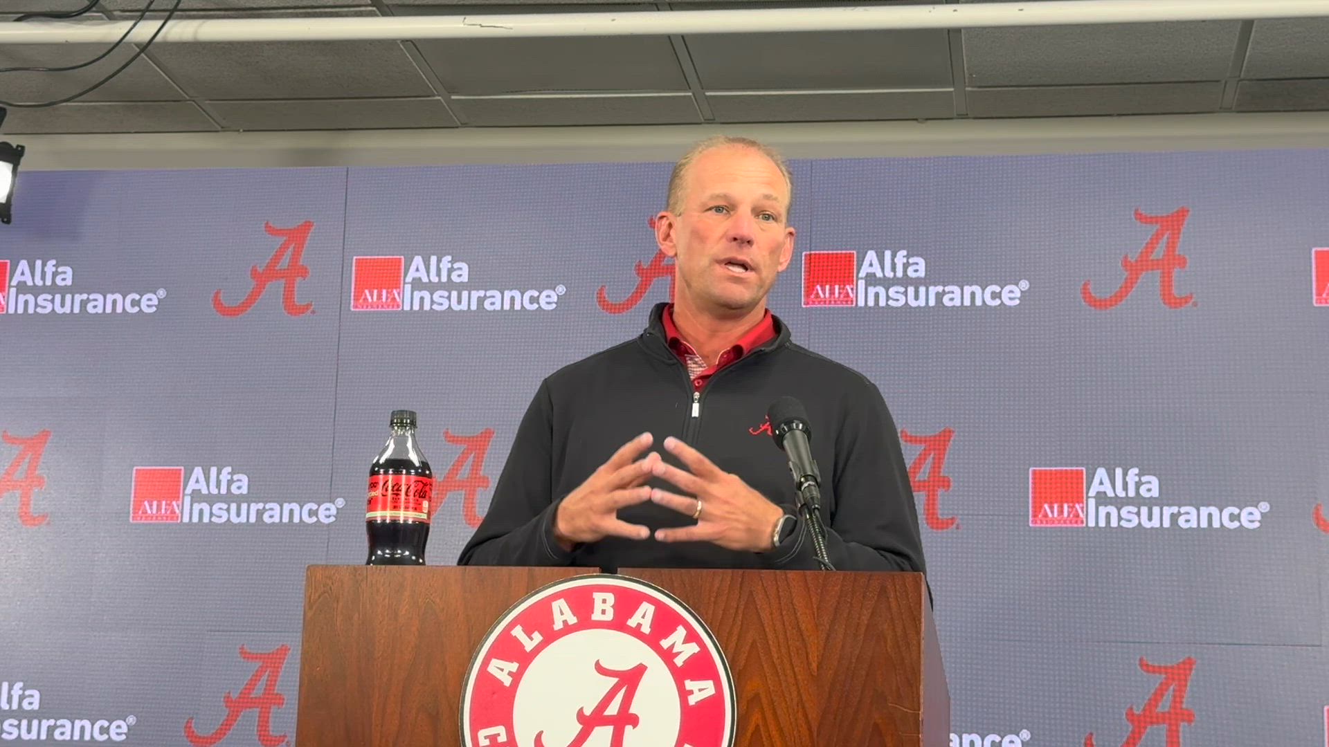 Kalen DeBoer talks about his moment with Tim Keenan