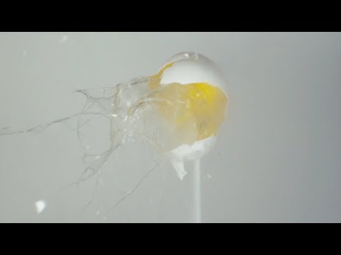 Waterjet vs eggs, tomatoes and other food - in super slow motion