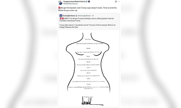 'It's not my signature': Trump says about alleged Epstein 'birthday book' letter