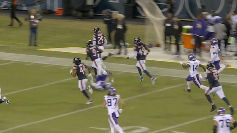 J.J. McCarthy Did a Somersault Trying to Stop His First Pick-Six
