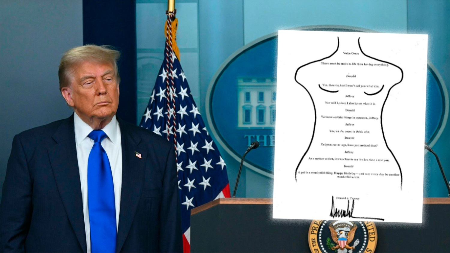 Was macht Trumps Unterschrift auf diesem Epstein-Brief?