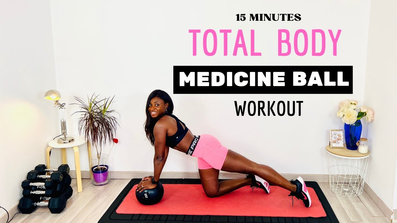 15 Min Full Body Stability Medicine Ball Workout at Home