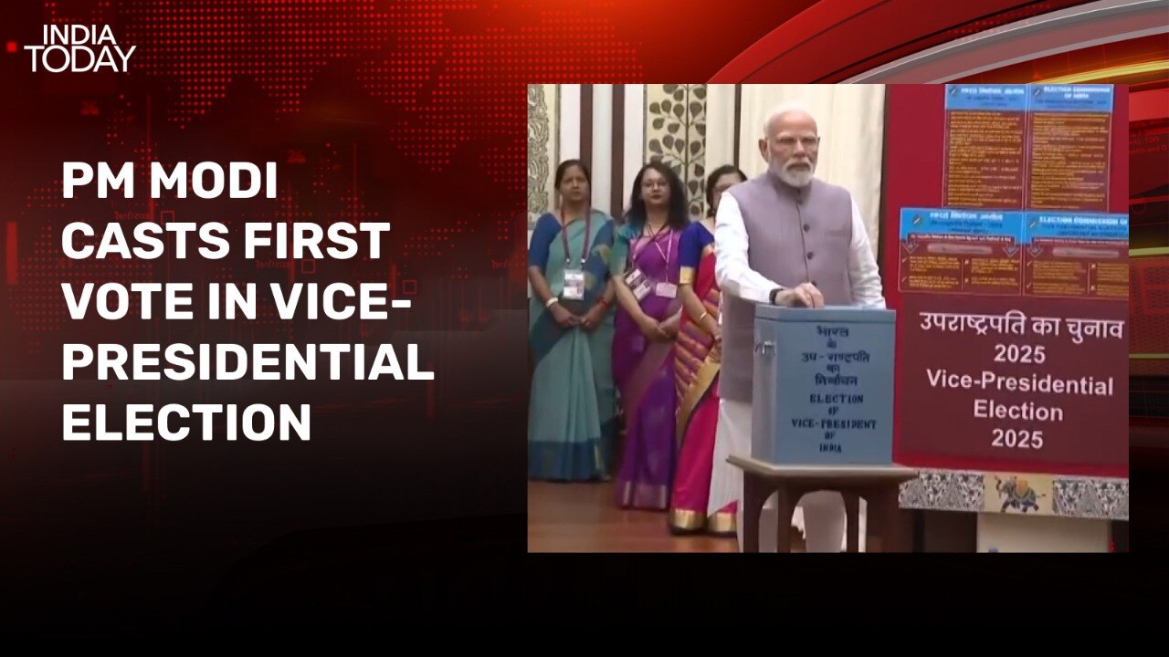 PM Modi casts first vote as Vice-Presidential election begins