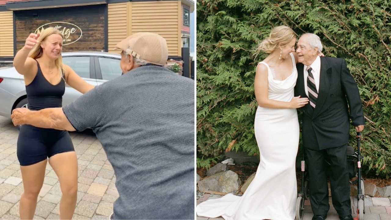 Grandpa fulfills wedding promise, surprises bride on big day | Happily TV