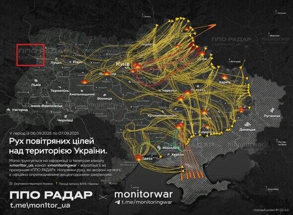 Map of terror reveals aerial storm over Ukraine as Russian drone ...