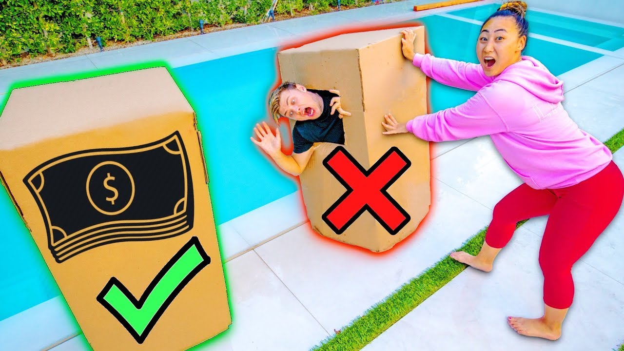 Don't push the wrong box in the pool! ($10,000 dollar challenge)