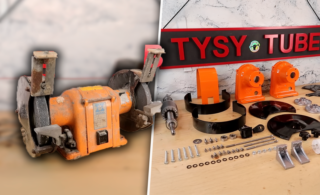 Rusty and broken bench grinder - awesome restoration