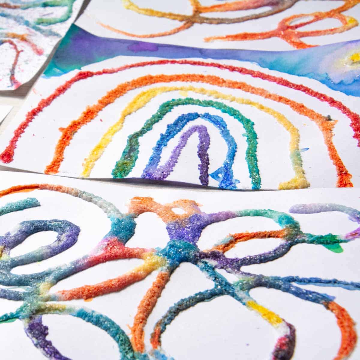 The coolest art project for kids - make raised salt paintings