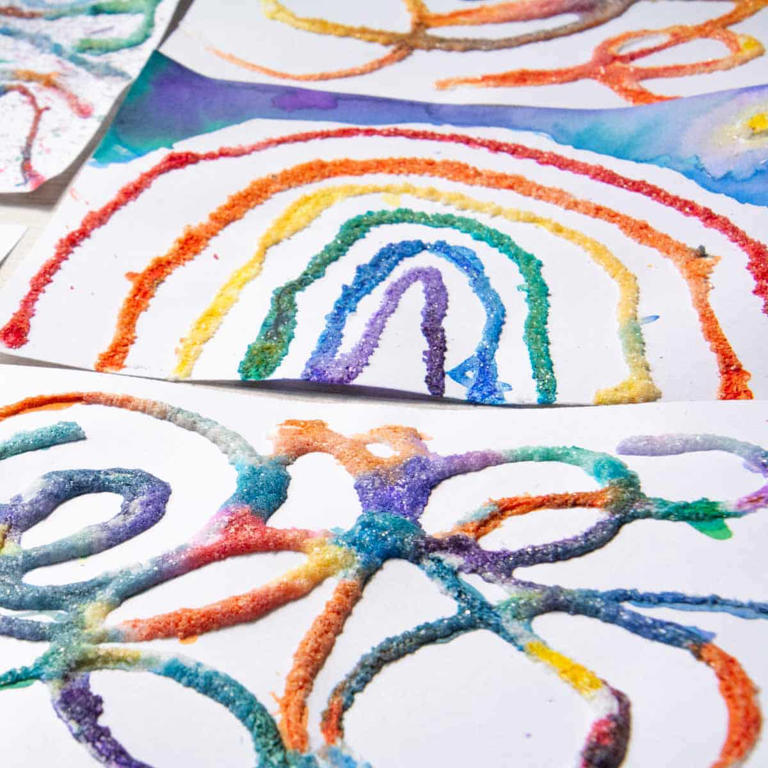 The coolest art project for kids - make raised salt paintings
