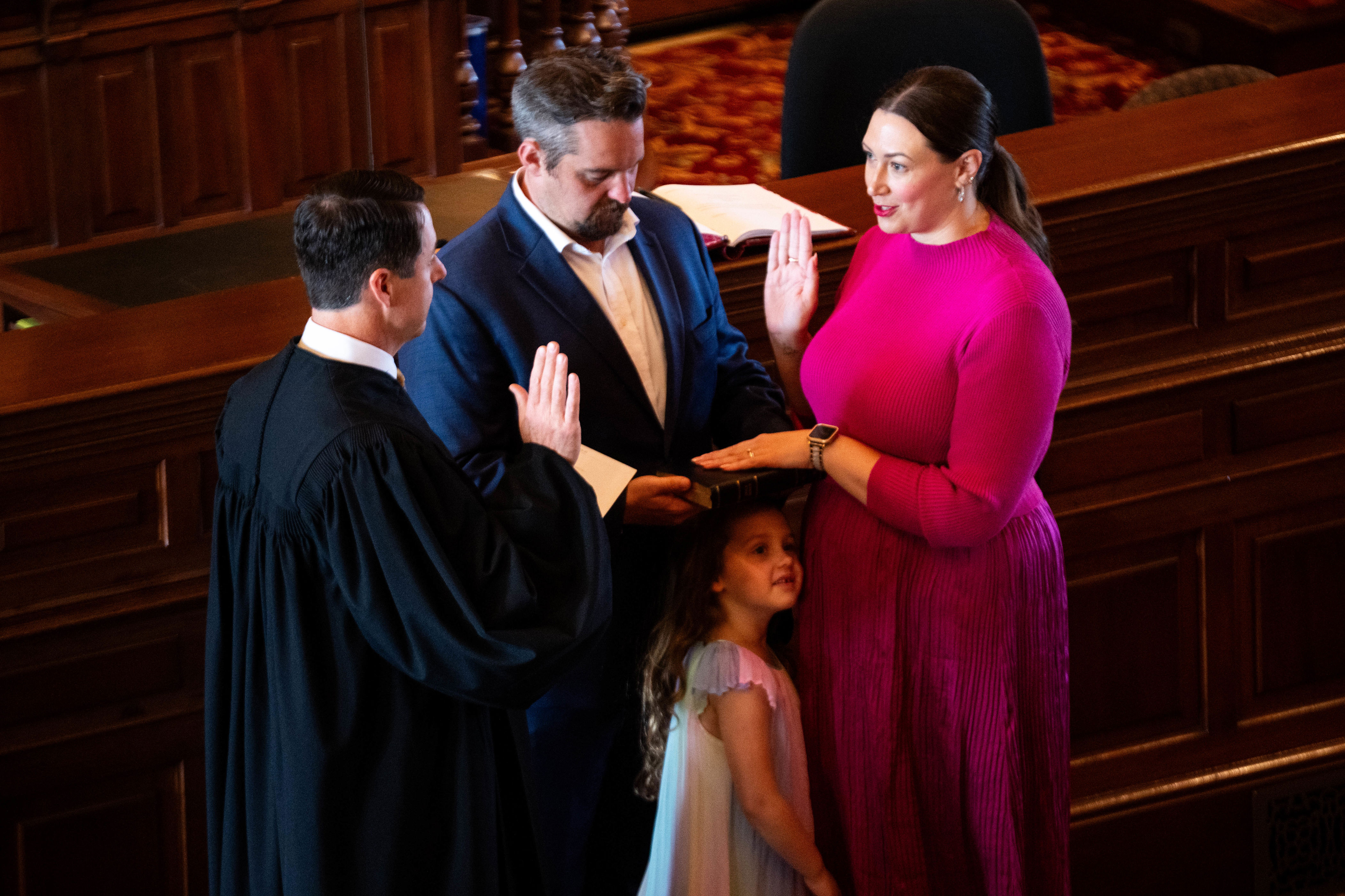 Democrat Catelin Drey sworn in to Iowa Senate, busting Republican ...