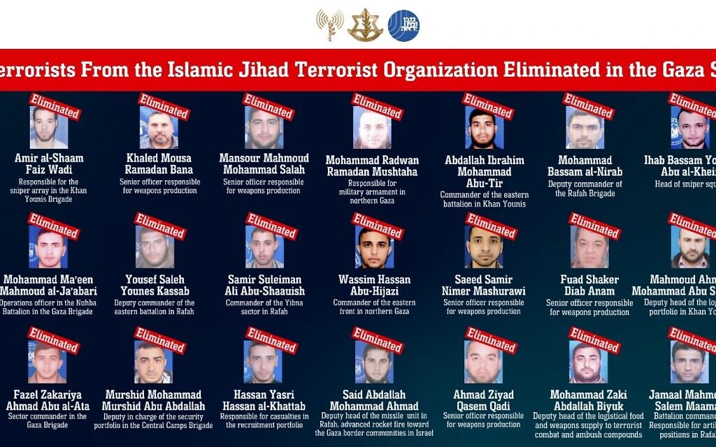 IDF names 21 ‘key’ Islamic Jihad operatives killed in recent Gaza ...