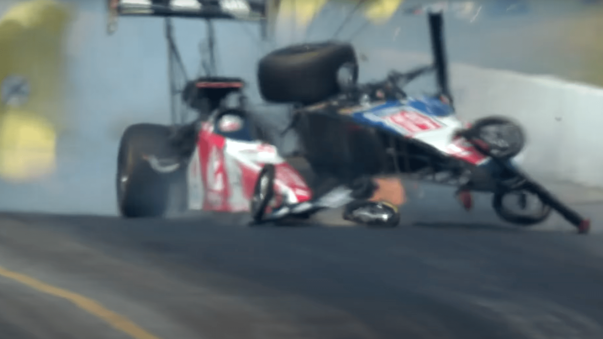 NHRA Top Fuel Cars Crash After 335-MPH Run, Slamming Tony Stewart on ...
