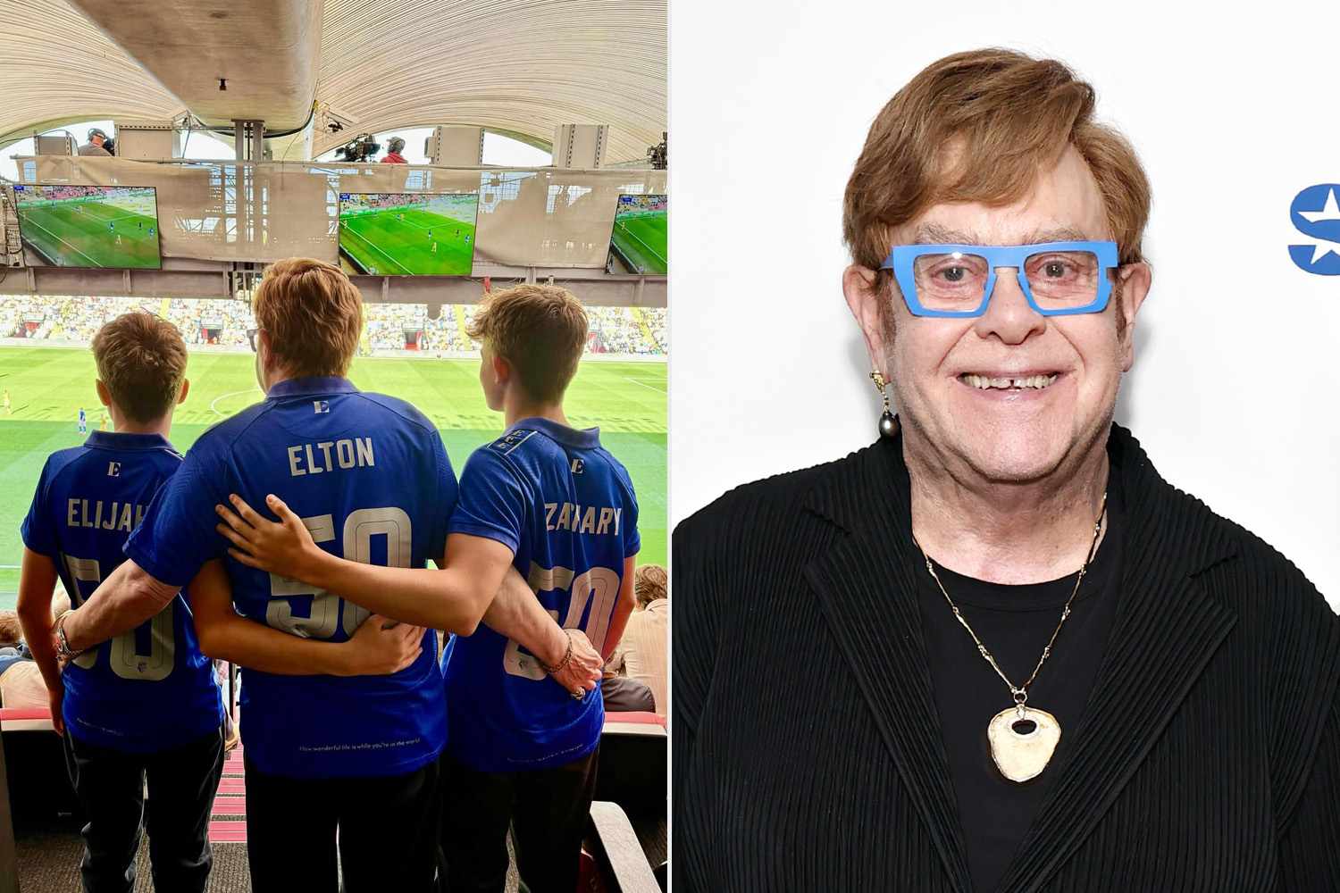Elton John Shares Rare Picture with Sons Elijah and Zachary at Soccer ...