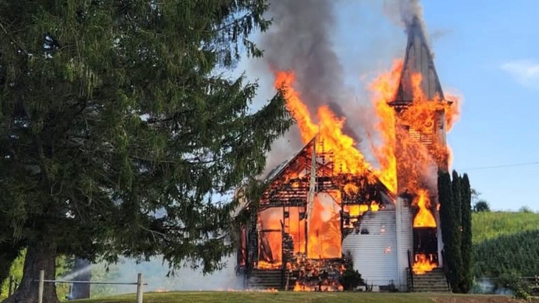 Historic church burns down in Western North Carolina, just feet from ...